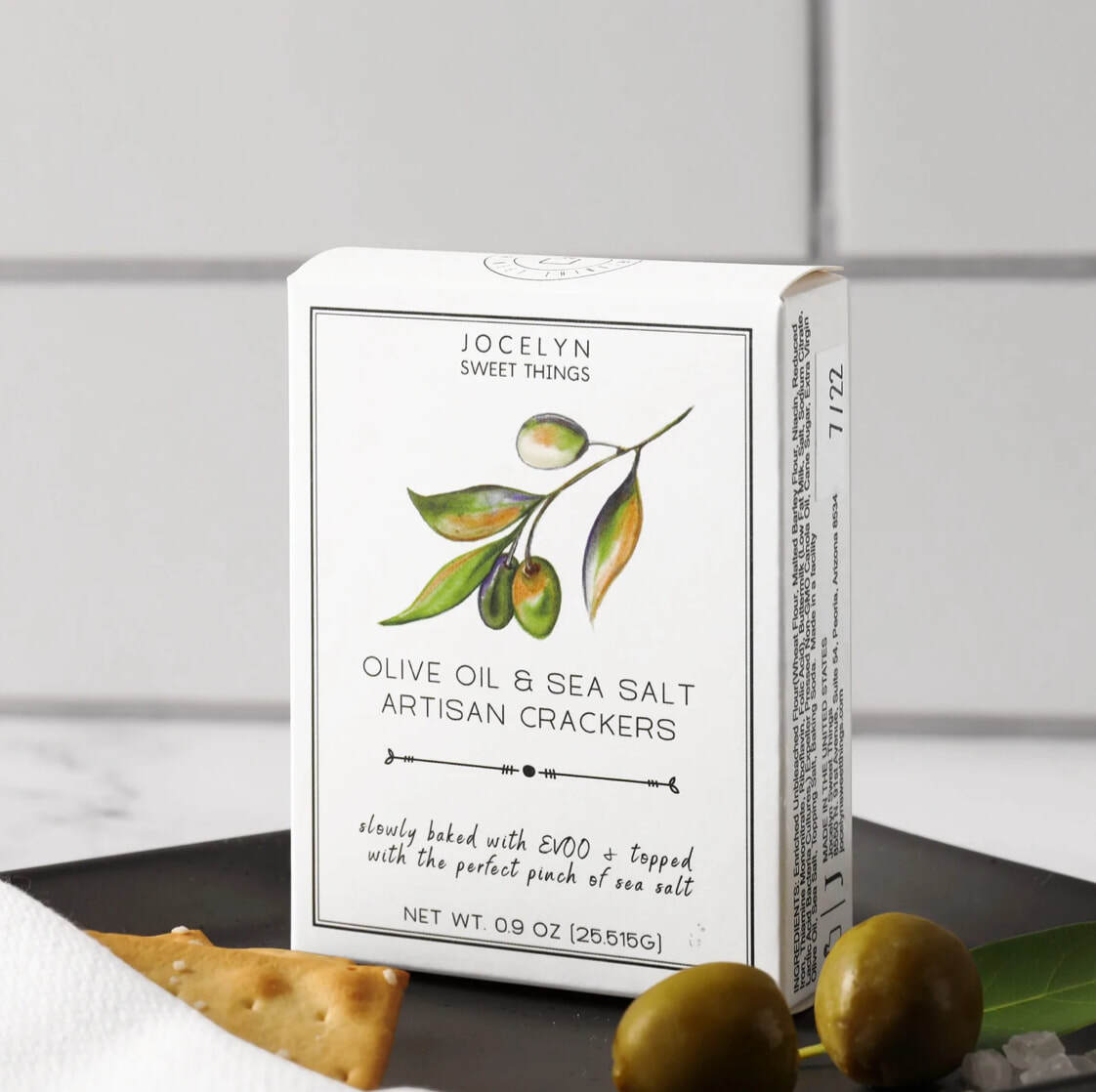 Olive Oil & Sea Salt Artisan Crackers- Jocelyn & Co | Mavens Market